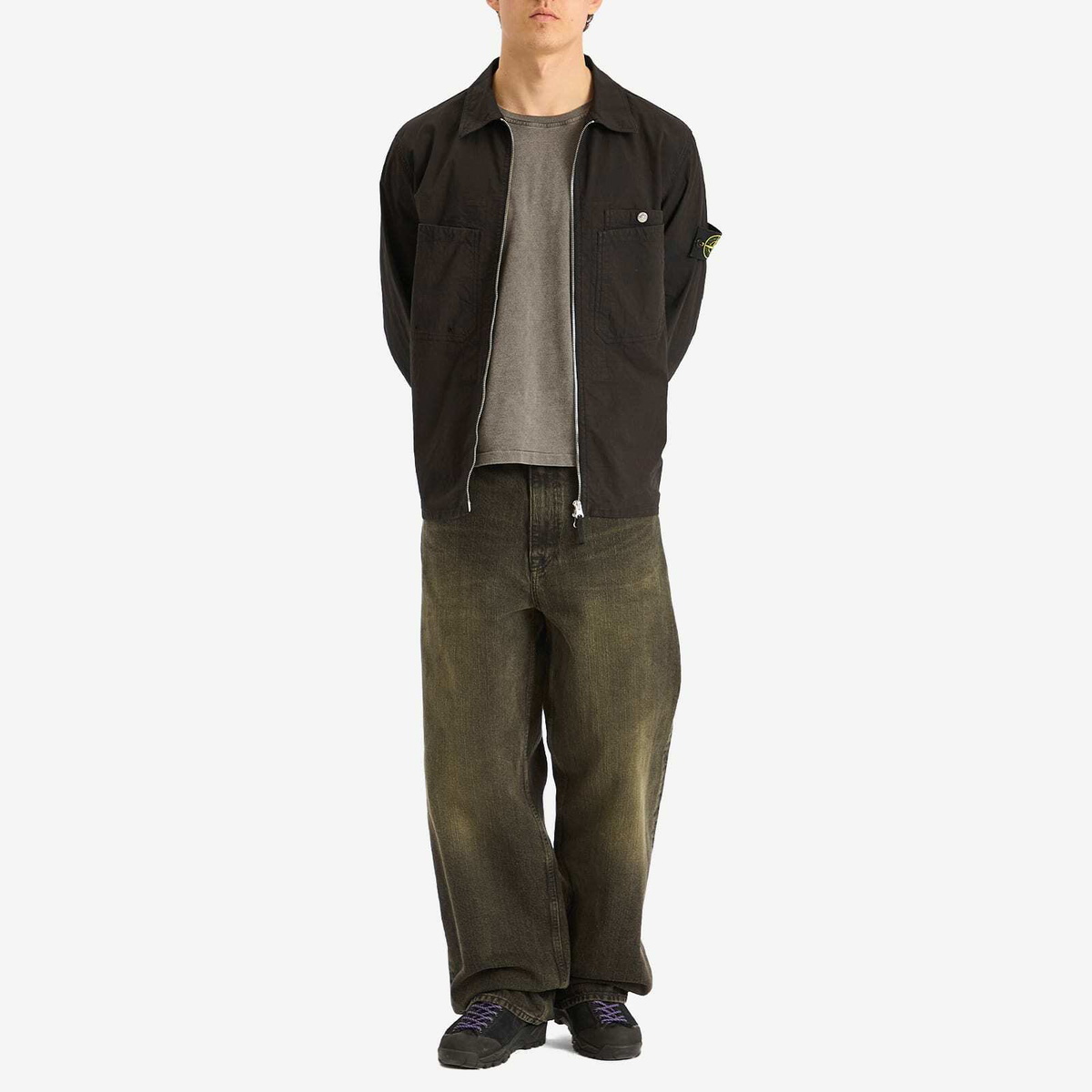 Stone Island Men's Mil-Spec Stretch Ripstop-TC Shirt Jacket in Black ...