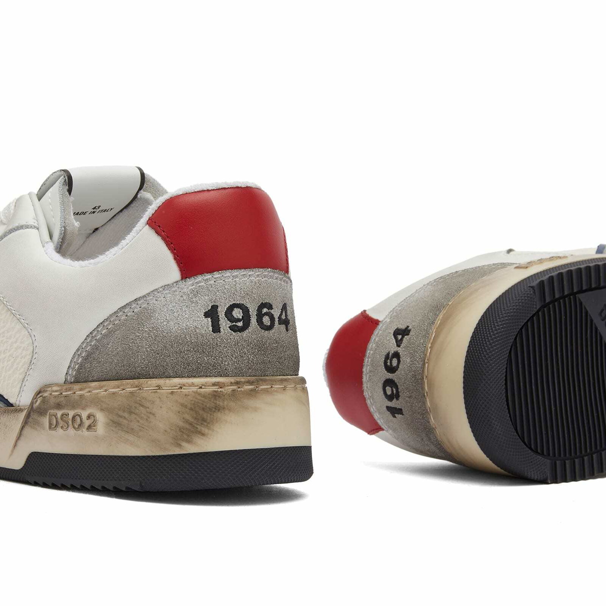 Dsquared2 Men's Spiker Sneakers in White/Blue/Red Dsquared2