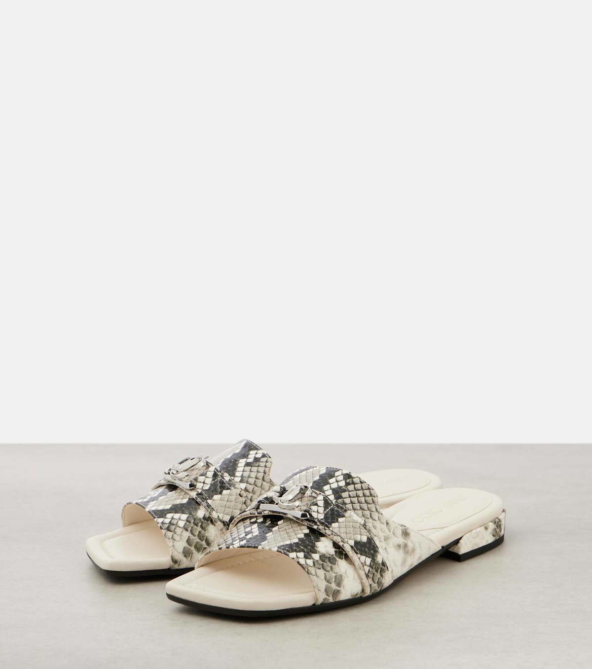 Jimmy Choo Nako snake-effect leather slides Jimmy Choo