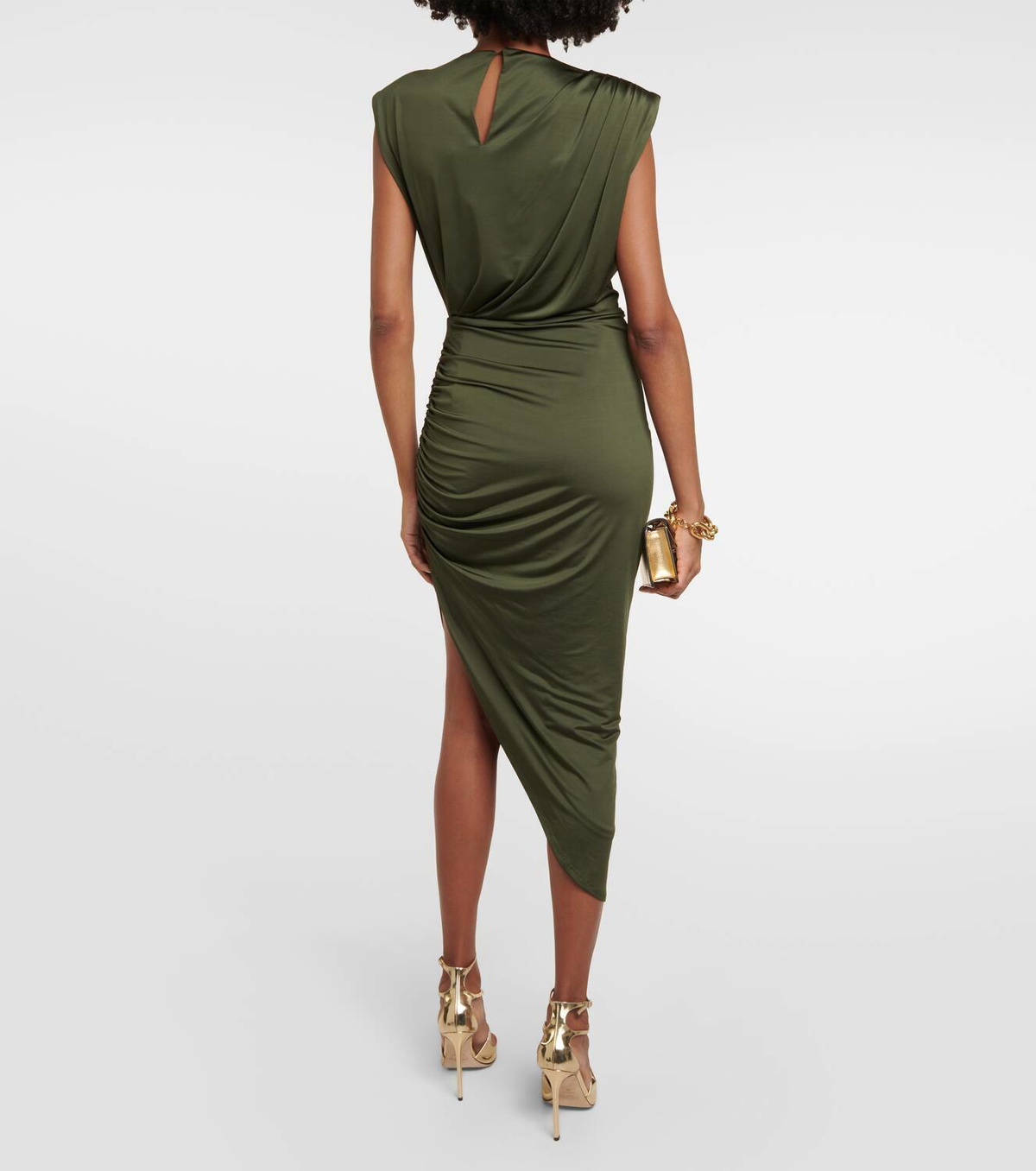 Veronica Beard Merrith asymmetric jersey midi dress Veronica Beard