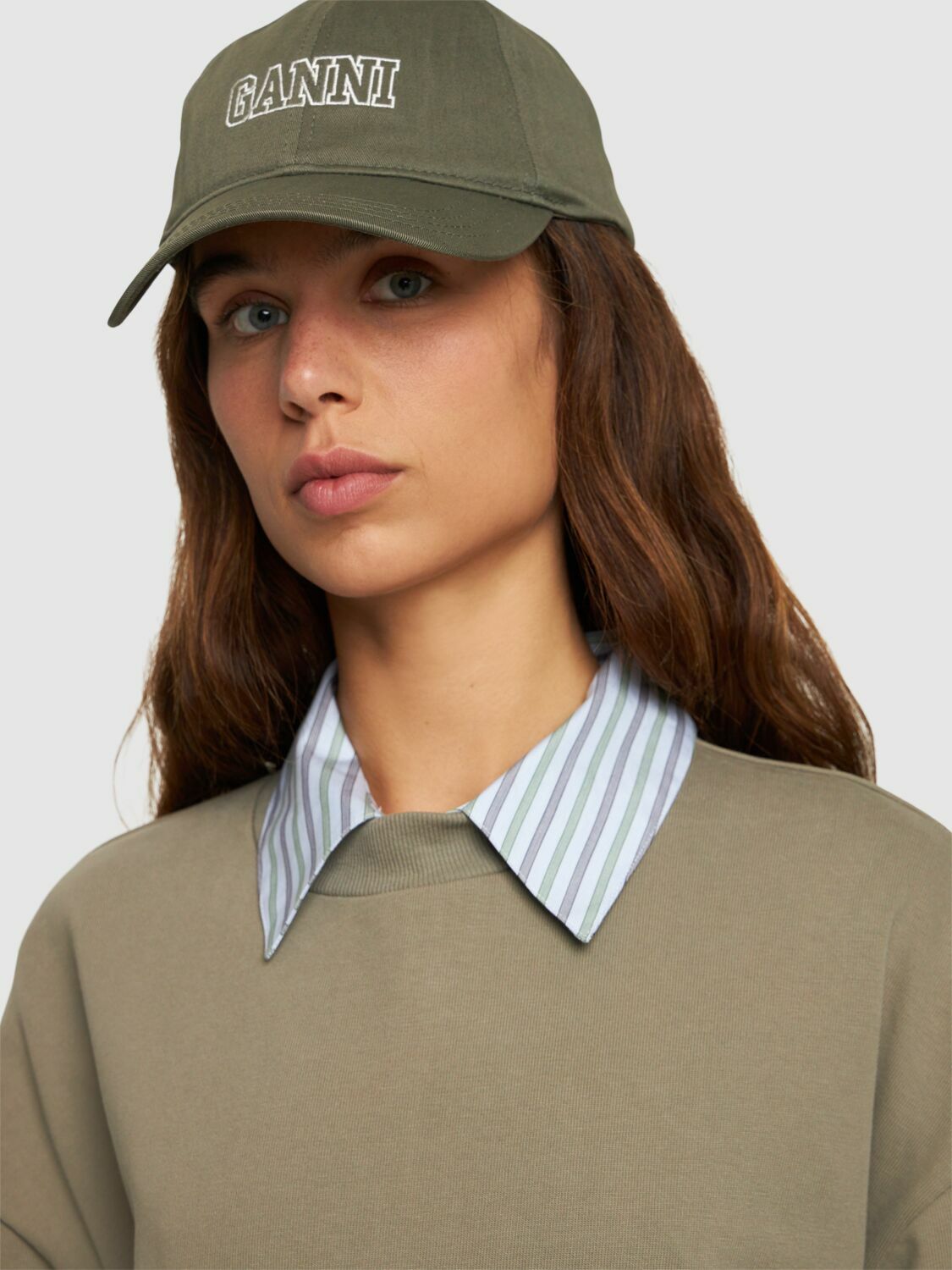 GANNI Logo Organic Cotton Cap GANNI