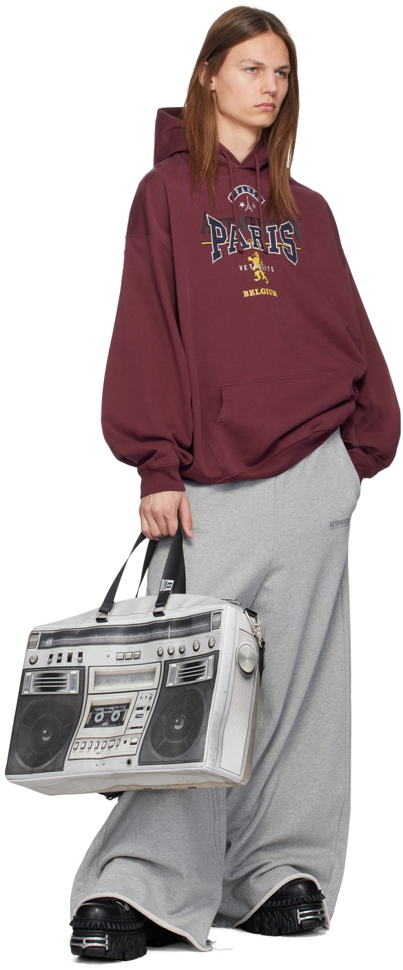 VETEMENTS Gray Embroidered-Logo Sweatpants Vetements