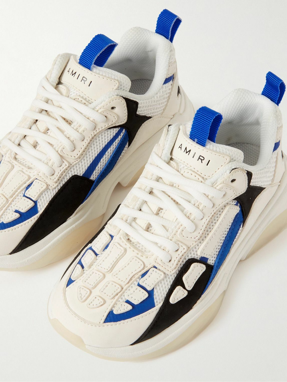 AMIRI KIDS - Bone Runner Nubuck-Trimmed Mesh Sneakers - White Amiri