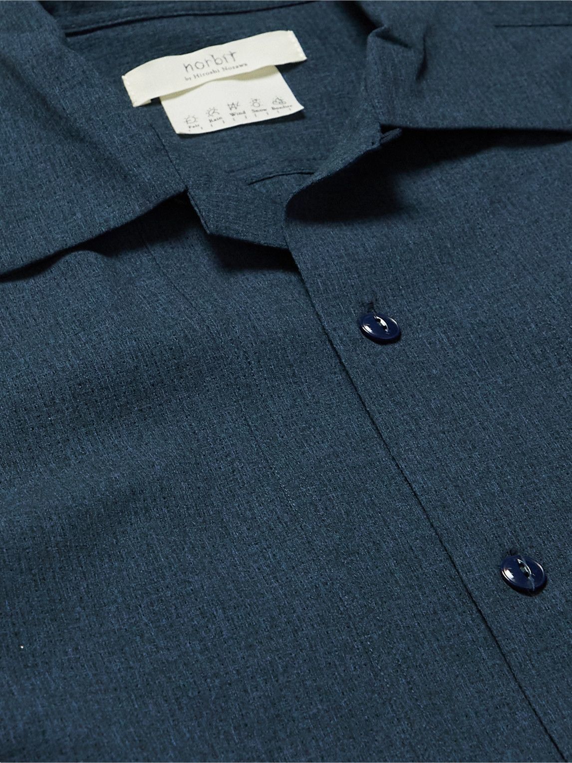 Norbit by Hiroshi Nozawa - Convertible-Collar DotAir Jersey Shirt - Blue