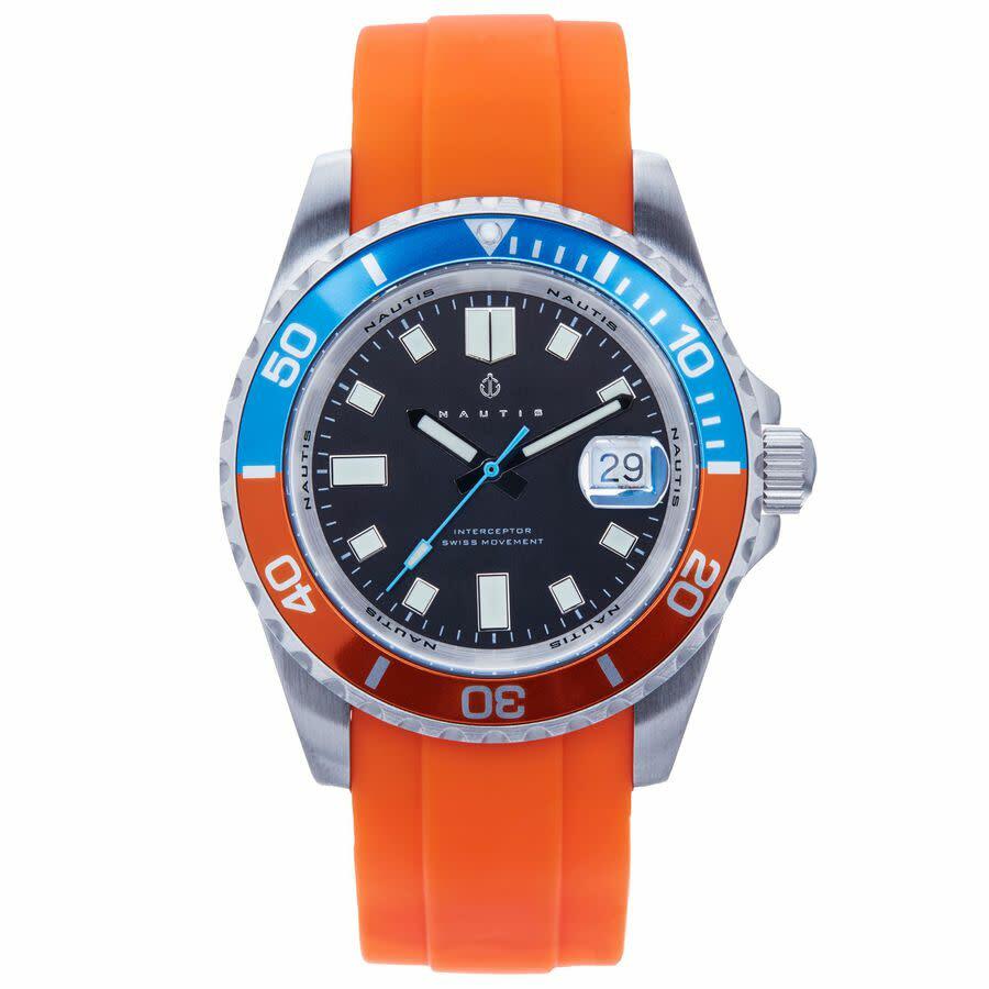Nautis Interceptor Quartz Black Dial Mens Watch 19161G-C Nautis