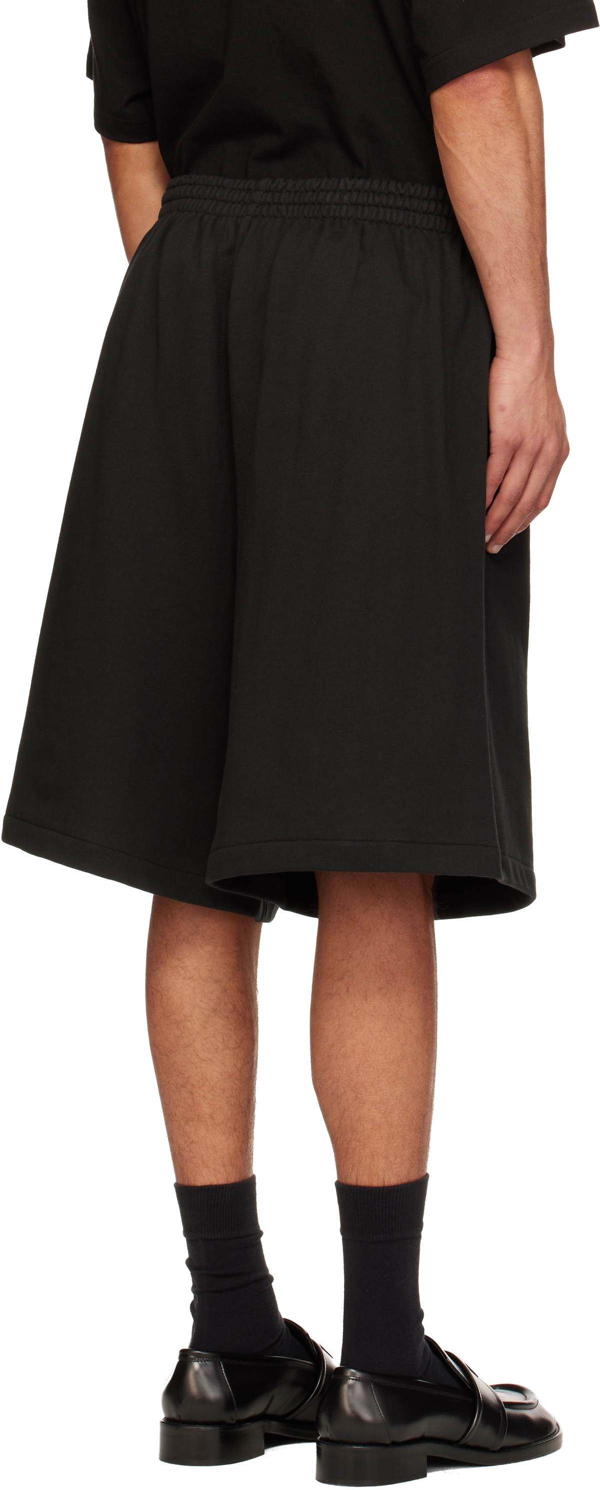 We11done Black Cross Chain Shorts We11done