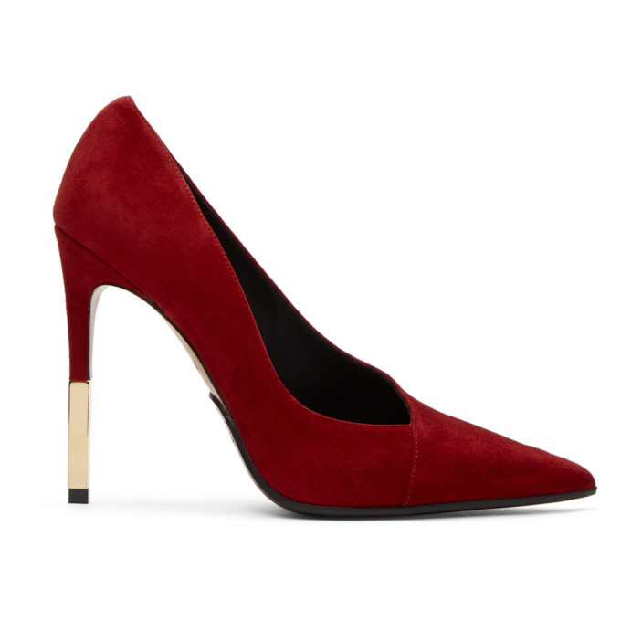Balmain Red Suede Agnes Heels Balmain