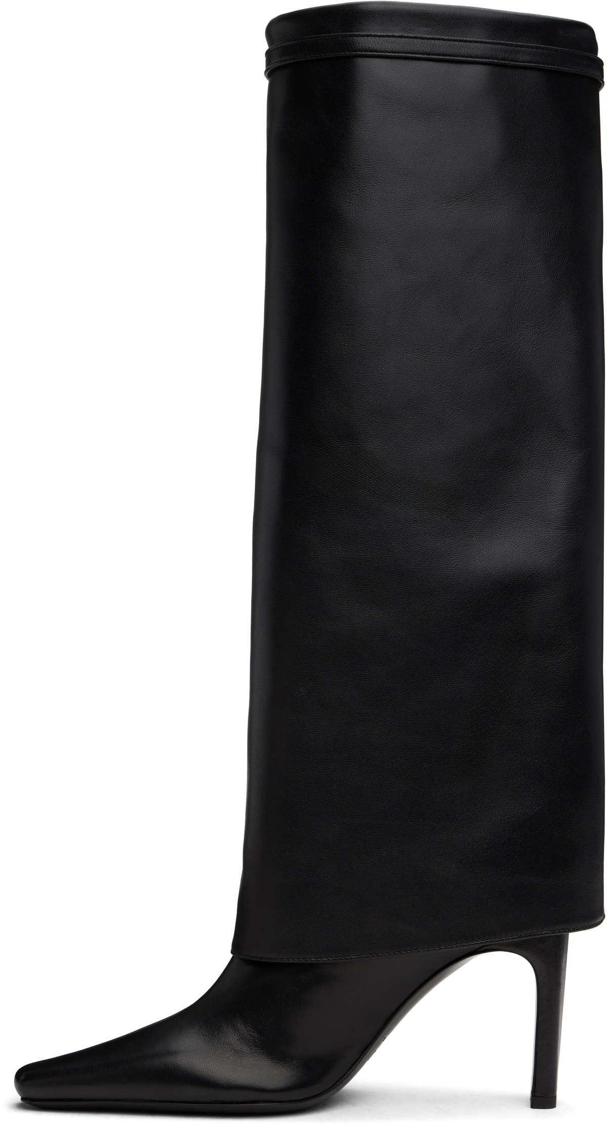 Staud Black Wally Foldover High Heel Tall Boots Staud