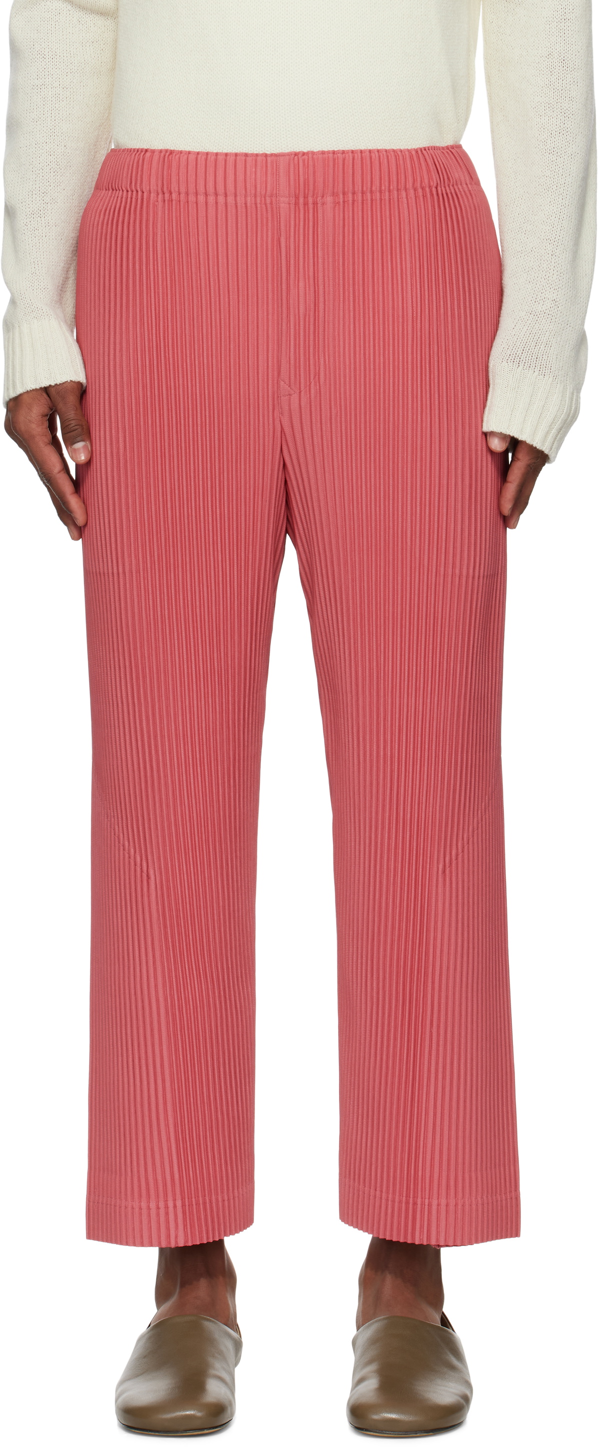 HOMME PLISSÉ ISSEY MIYAKE Green Elasticized Cargo Pants HOMME PLISSÉ ISSEY MIYAKE Green Elasticized Cargo Pants