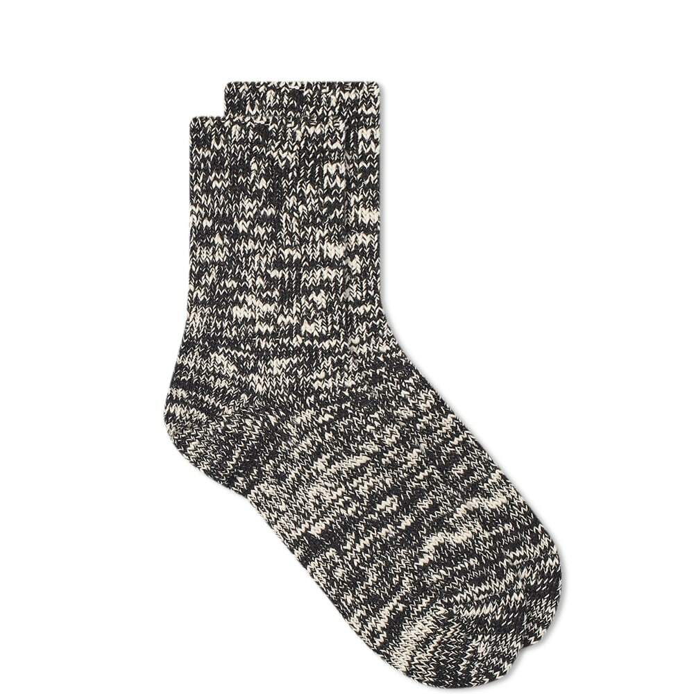 RoToTo Low Gauge Slub Ankle Sock in Black RoToTo