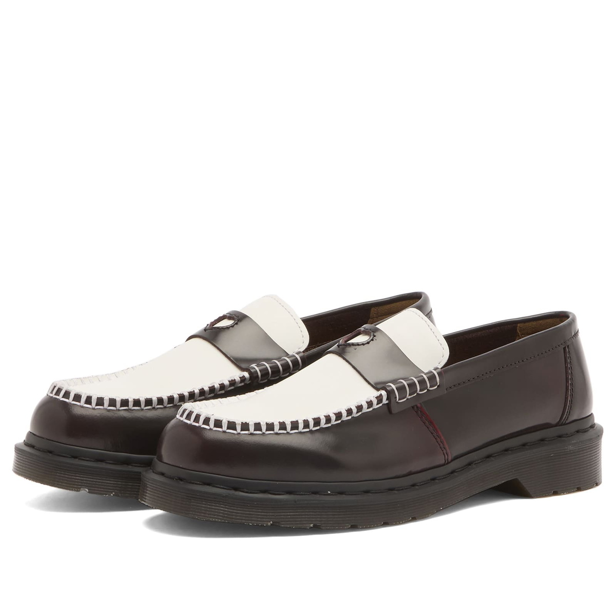 Dr. Martens Women's Penton Heart Loafer in Cherry Red/White Dr. Martens