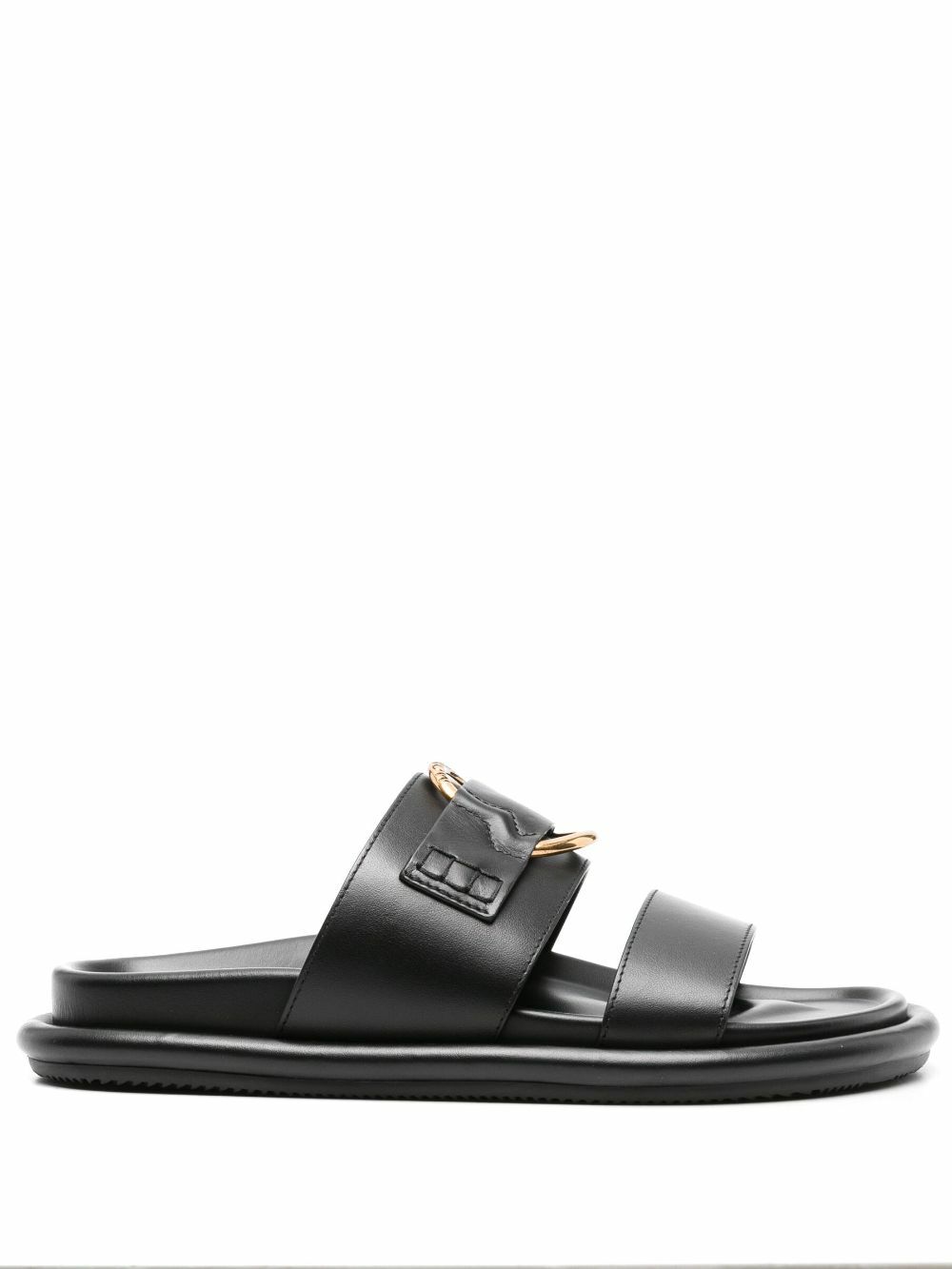 Moncler Black Bell Leather Sandals Moncler