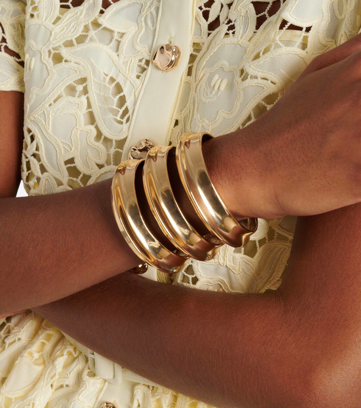 Self-Portrait 18kt gold-plated cuff bracelet Self-Portrait