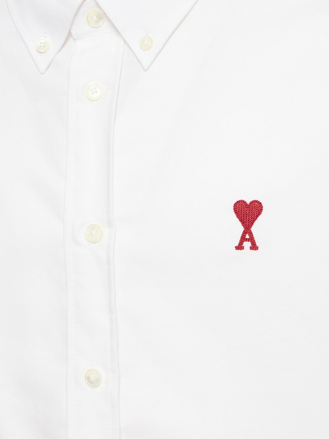 AMI PARIS Oxford Cotton Logo Shirt AMI