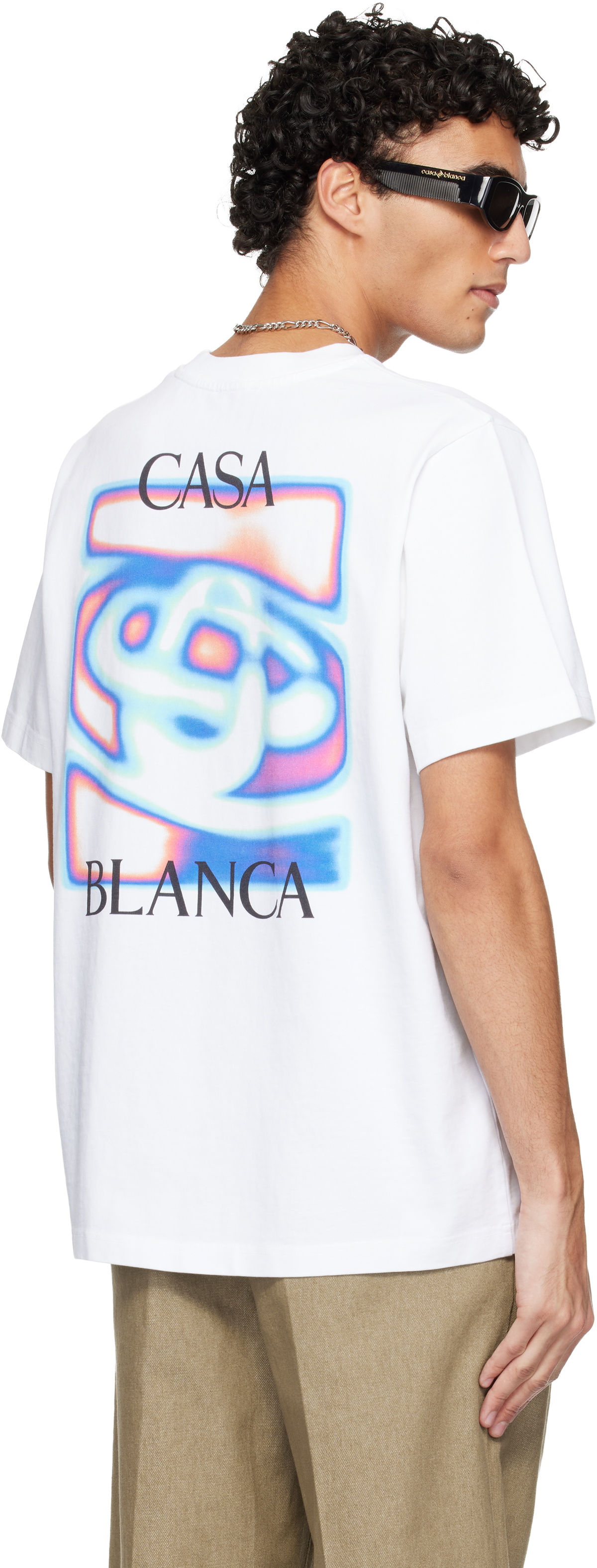 Casablanca White Heat Map Logo Short Sleeve T‑shirt Casablanca