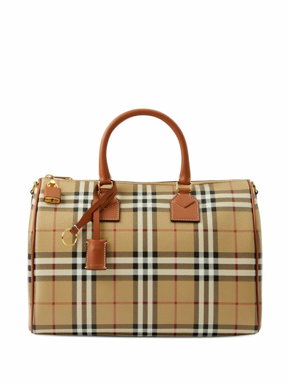 BURBERRY - Check Motif Bowling Bag Burberry