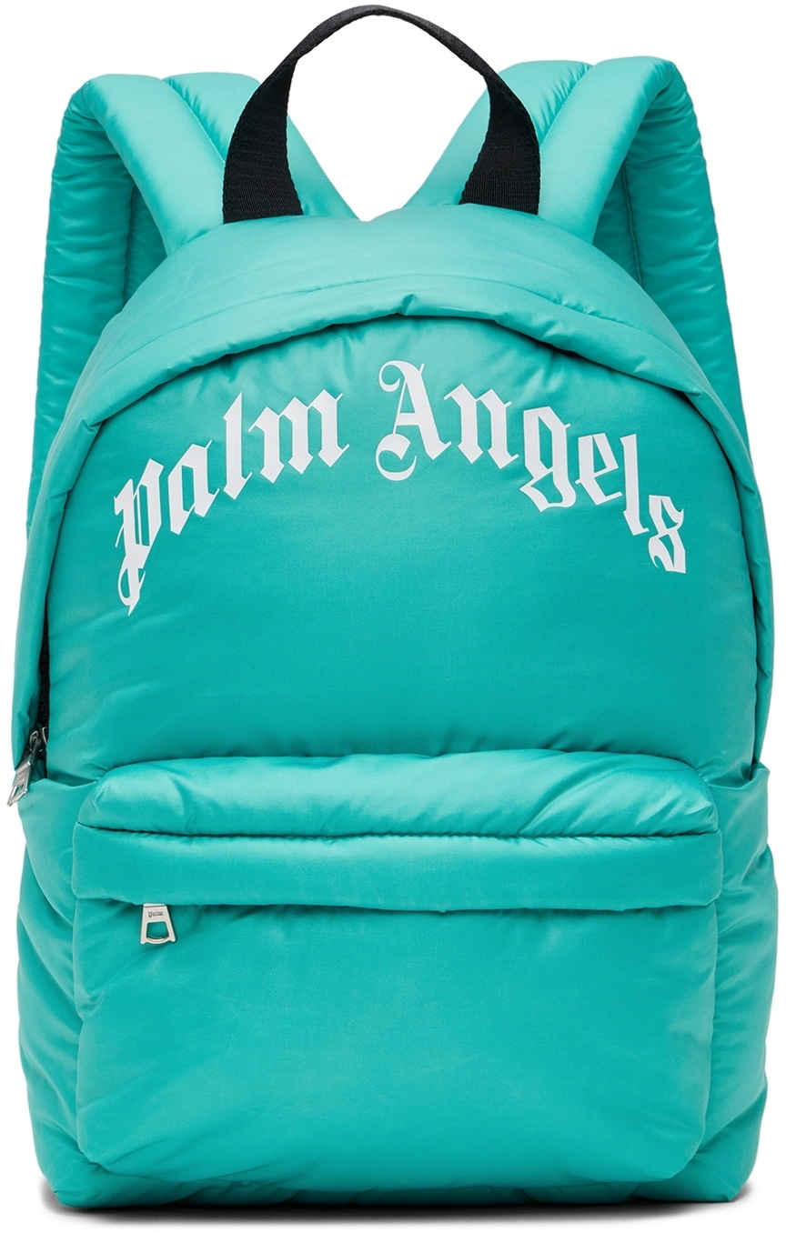 Palm Angels Kids Blue Padded Backpack Palm Angels