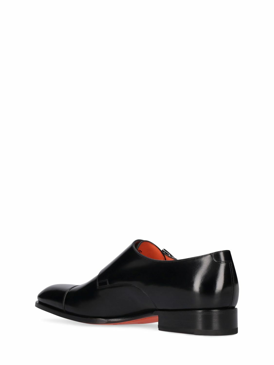 SANTONI Bugs Leather Monk Strap Shoes Santoni