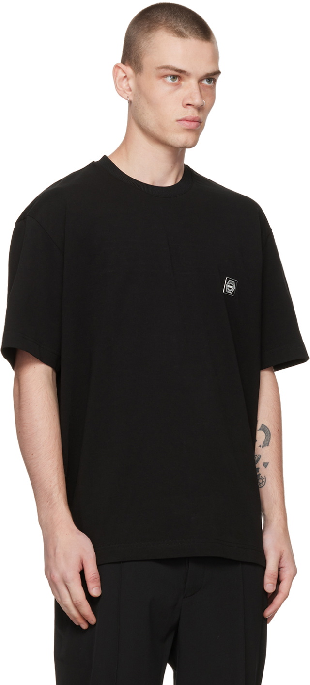 Solid Homme Black Embroidered Back T-Shirt Solid Homme