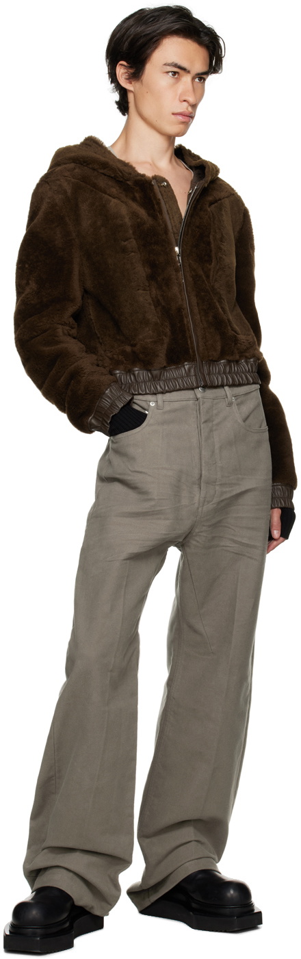 Rick Owens Brown Edfu Shearling Jacket Rick Owens