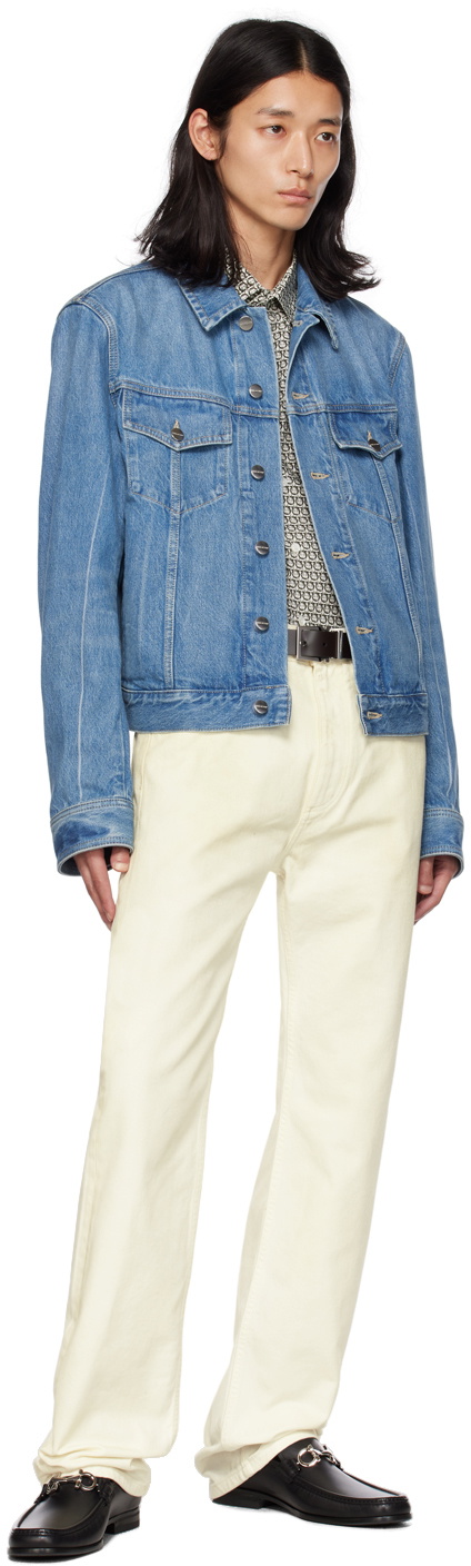 Ferragamo Blue Faded Denim Jacket Salvatore Ferragamo