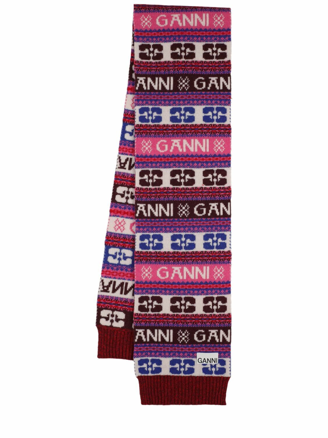 GANNI - Graphic Wool Blend Scarf GANNI
