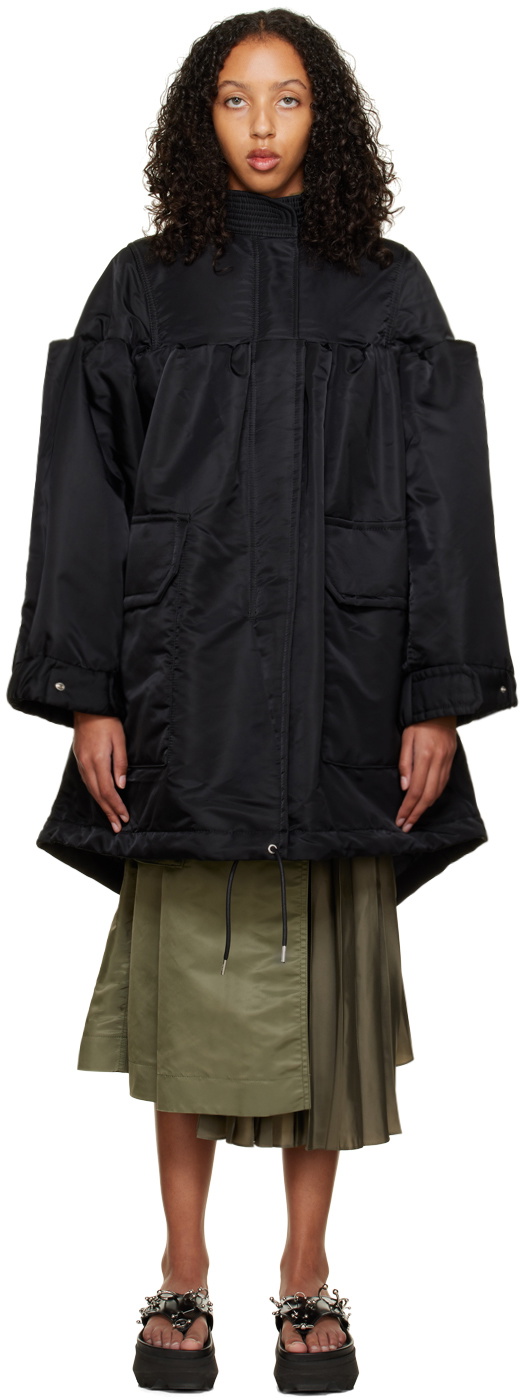 sacai Black Cartridge Pleat Bomber Jacket Sacai