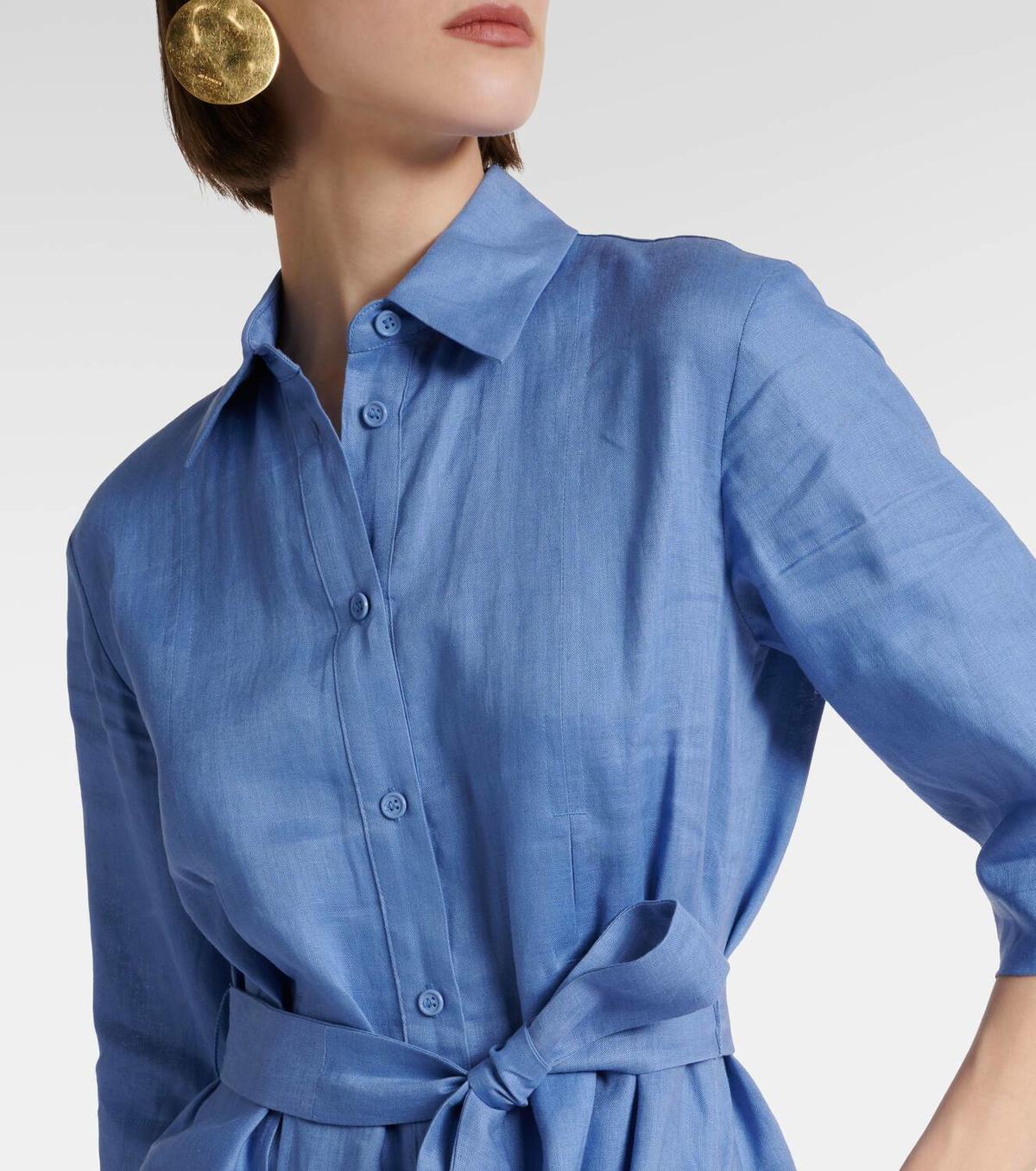 Max Mara Nocino pleated linen midi dress Max Mara