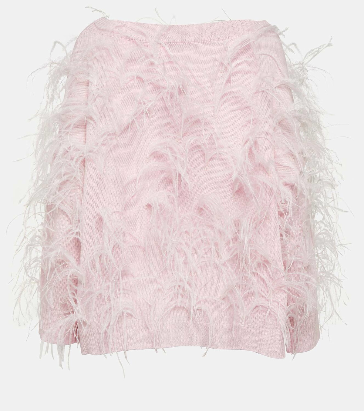 Valentino Feather embellished virgin wool sweater Valentino
