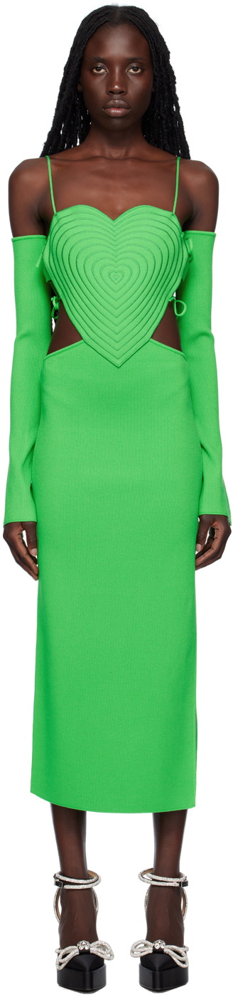 MACH & MACH Green Heart Midi Dress MACH & MACH