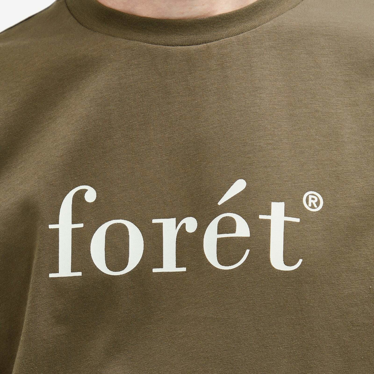 Foret Men's Amber Logo T-Shirt in Cold Brown/Cloud Foret
