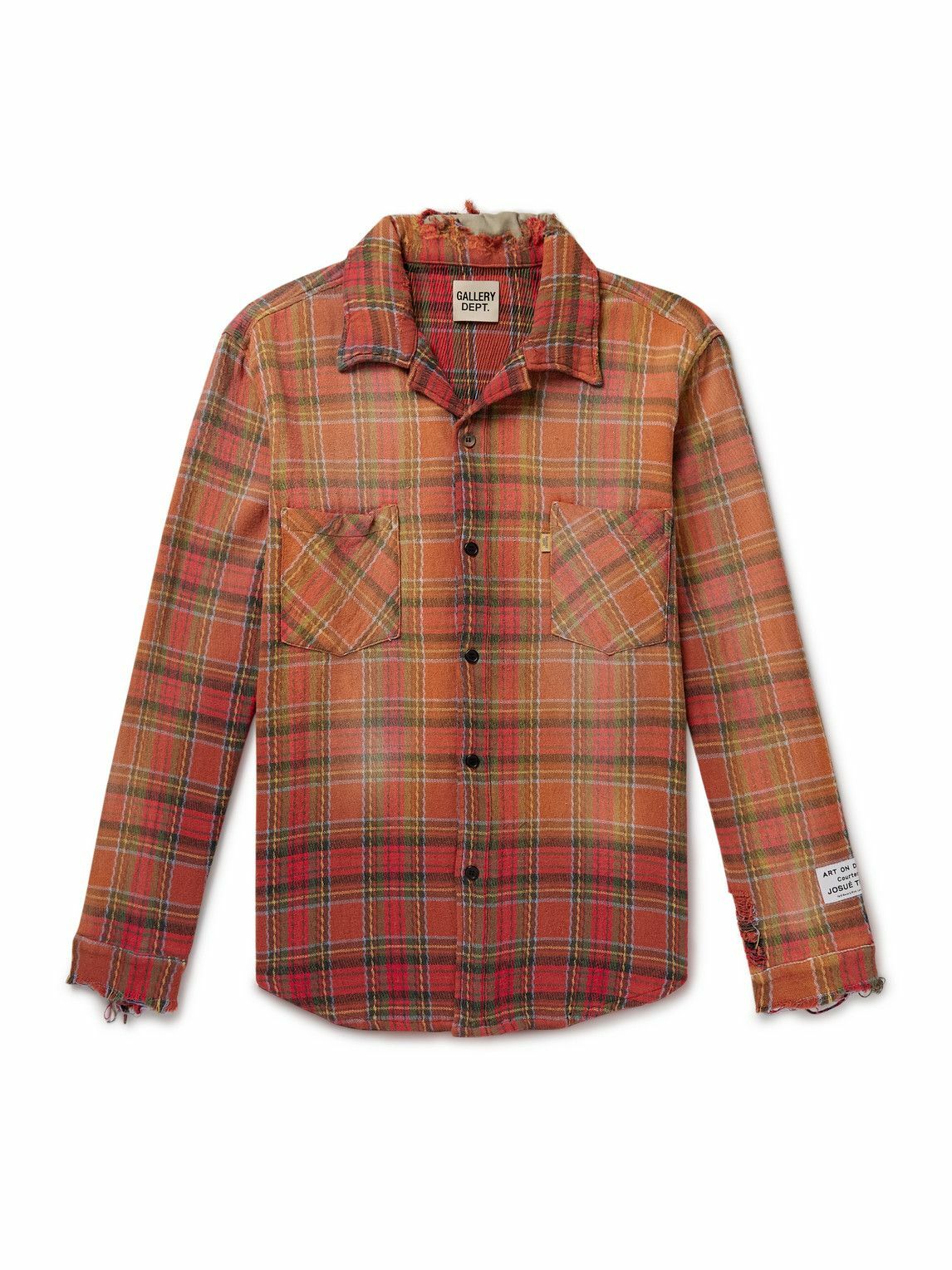 Gallery Dept. - Marley Logo-Appliquéd Distressed Checked Cotton-Flannel ...