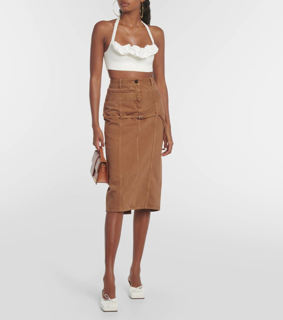 Jacquemus Le Bandeau Frivolli ruffled bra top Jacquemus