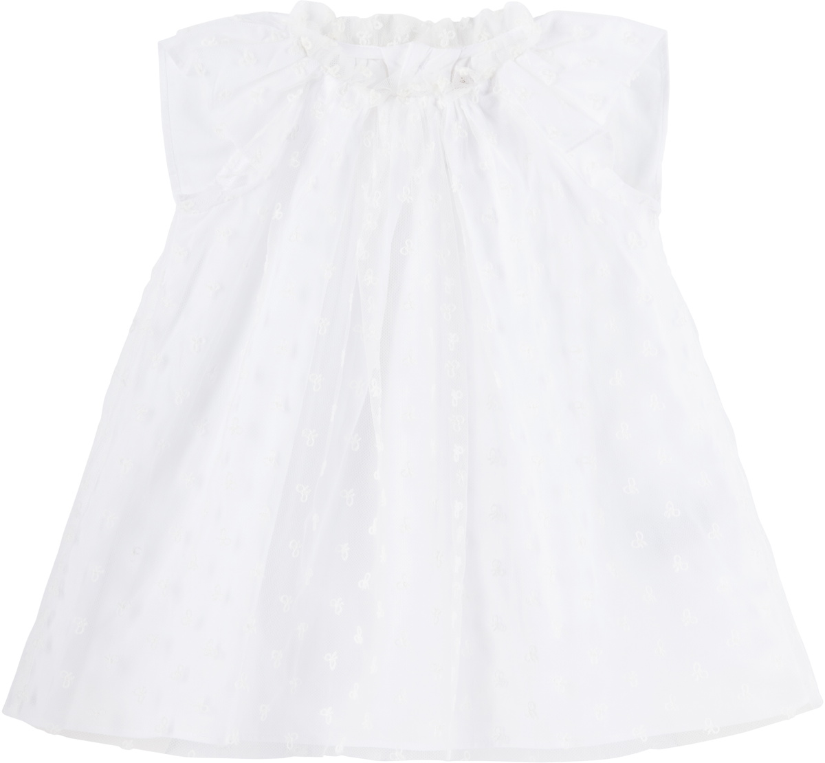 Bonpoint Baby White Nuage Dress & Bloomers Set Bonpoint
