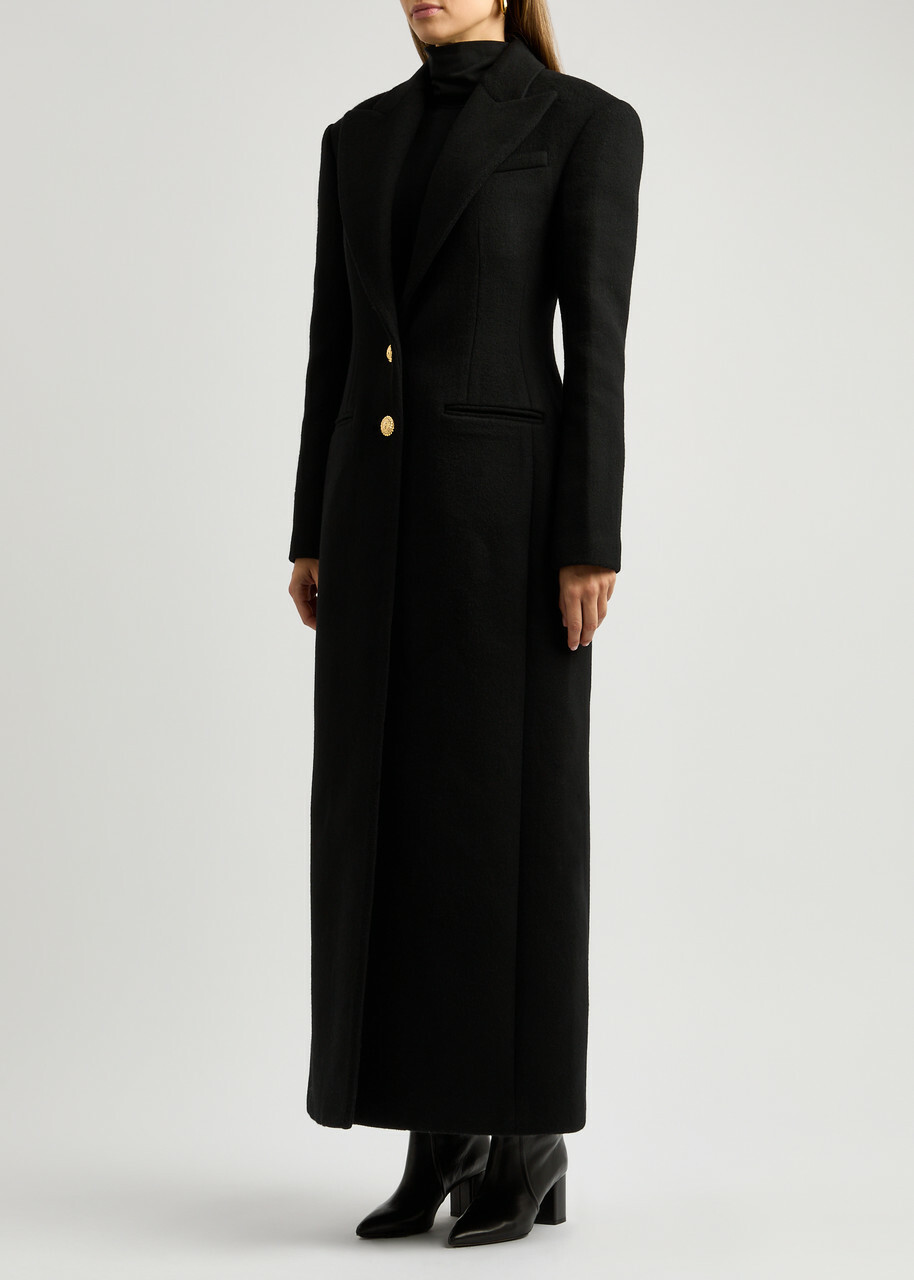 Balmain Wool and Cashmere-blend Coat Black Balmain