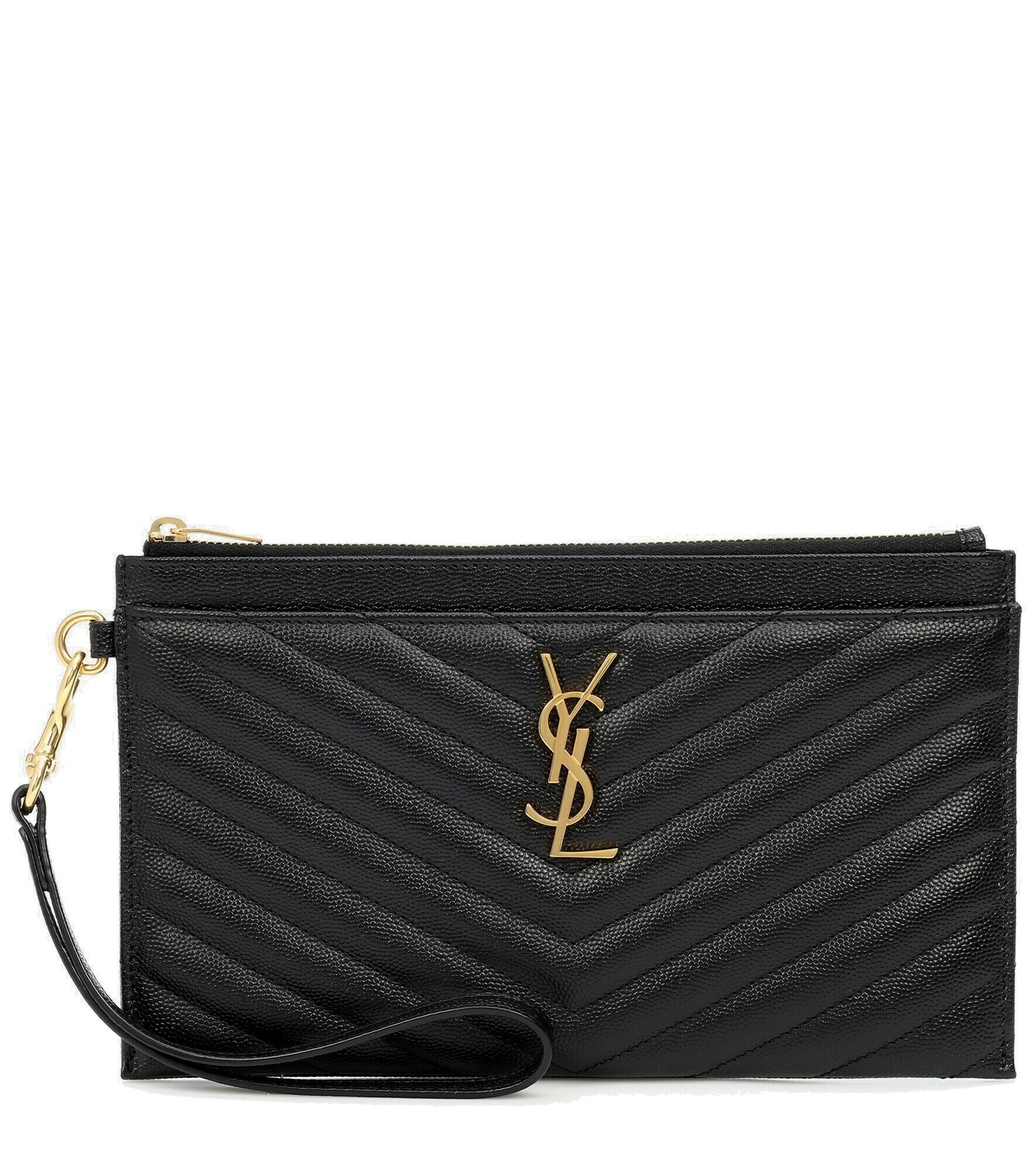 Saint Laurent - Monogram Large leather pouch Saint Laurent