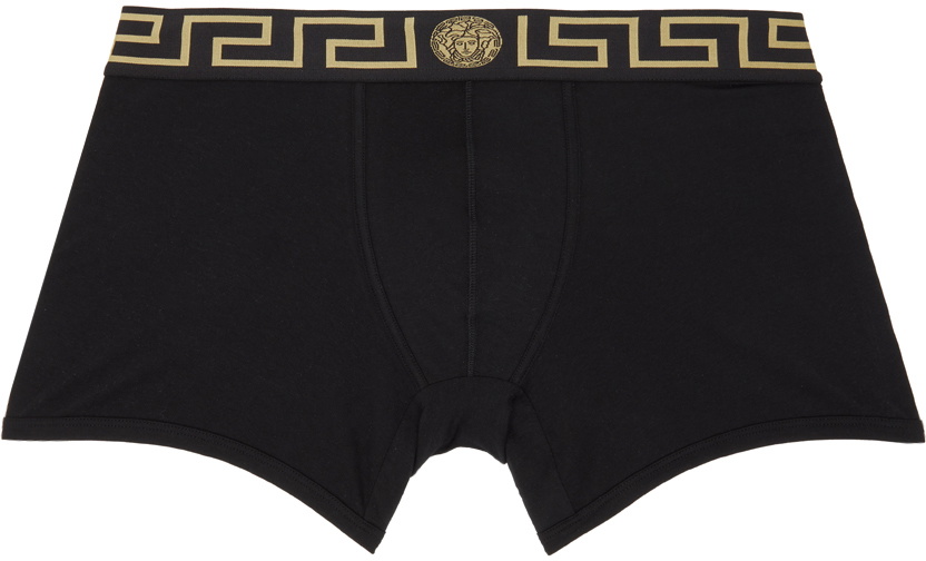 Versace Underwear Black Greca Border Boxer Briefs Versace Underwear