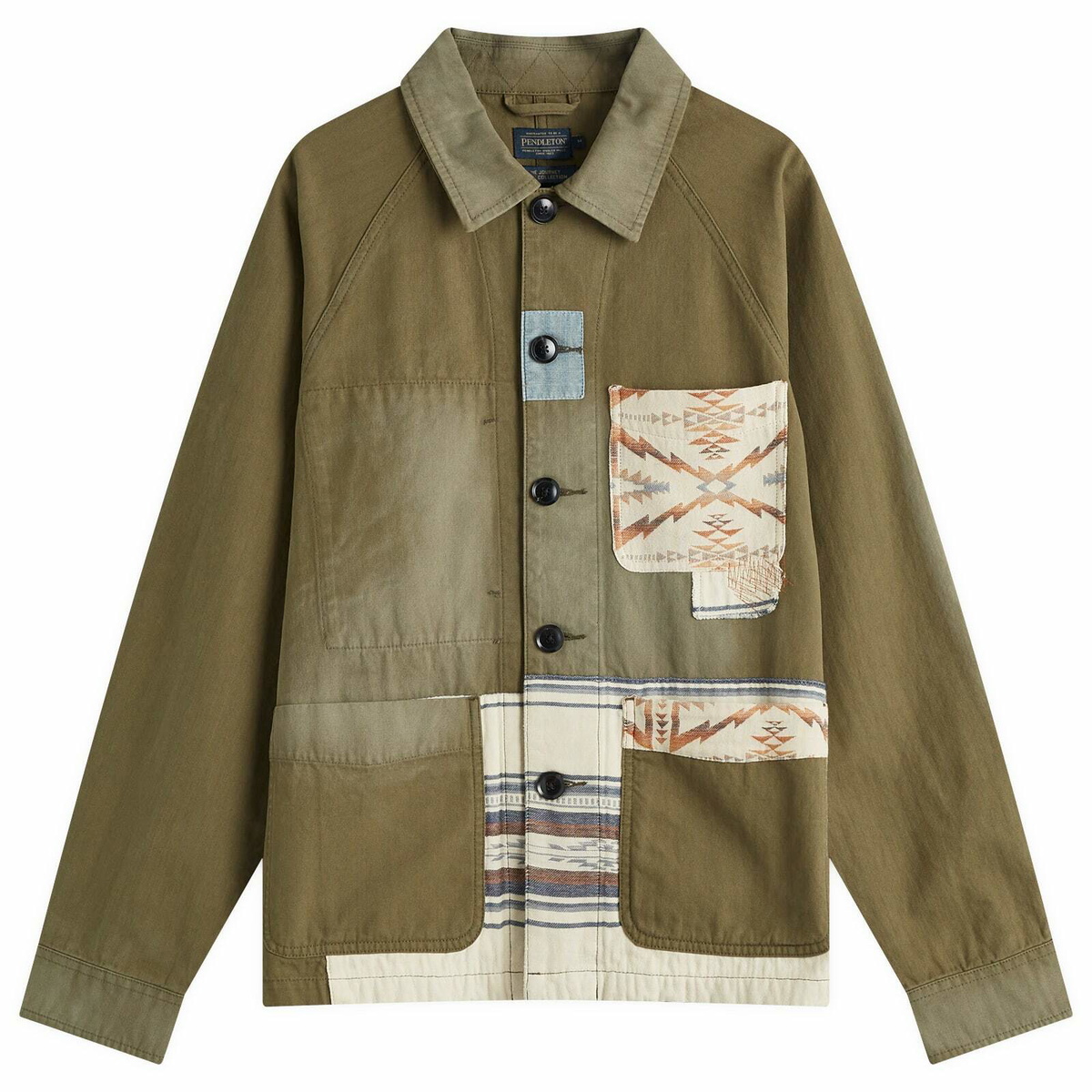 Pendleton Men's Patchwork Work Jacket in Olive Pendleton