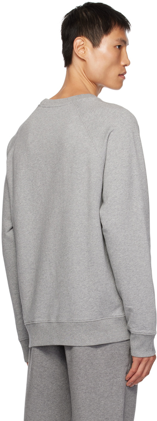 Maison Kitsuné Gray Tricolor Fox Patch Sweatshirt Maison Kitsune