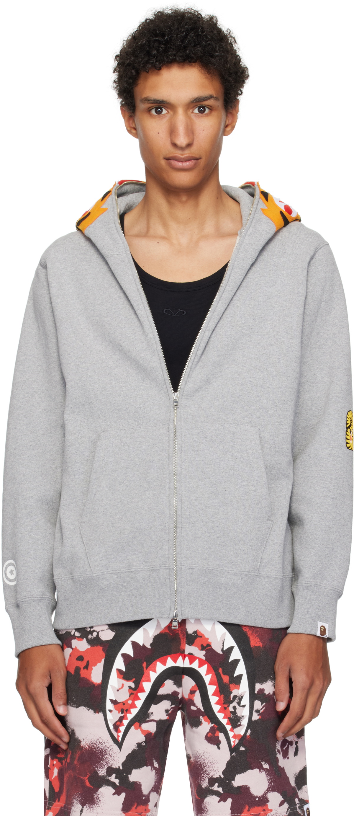 BAPE Gray Tiger Full Zip Hoodie A Bathing Ape