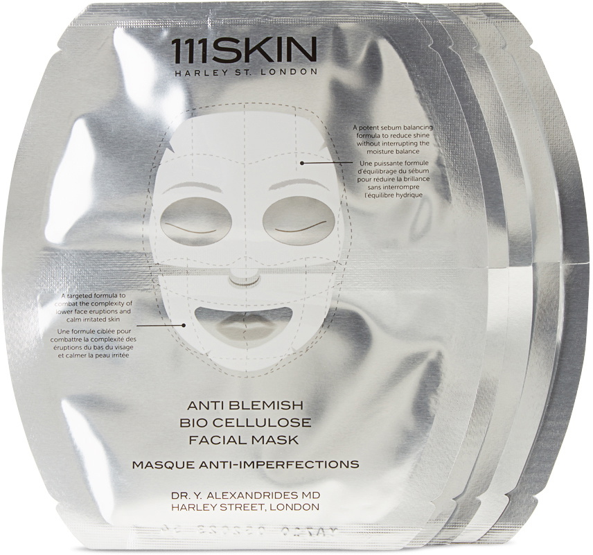 111 Skin Five-Pack Anti Blemish Bio Cellulose Face Masks, 25 mL 111SKIN
