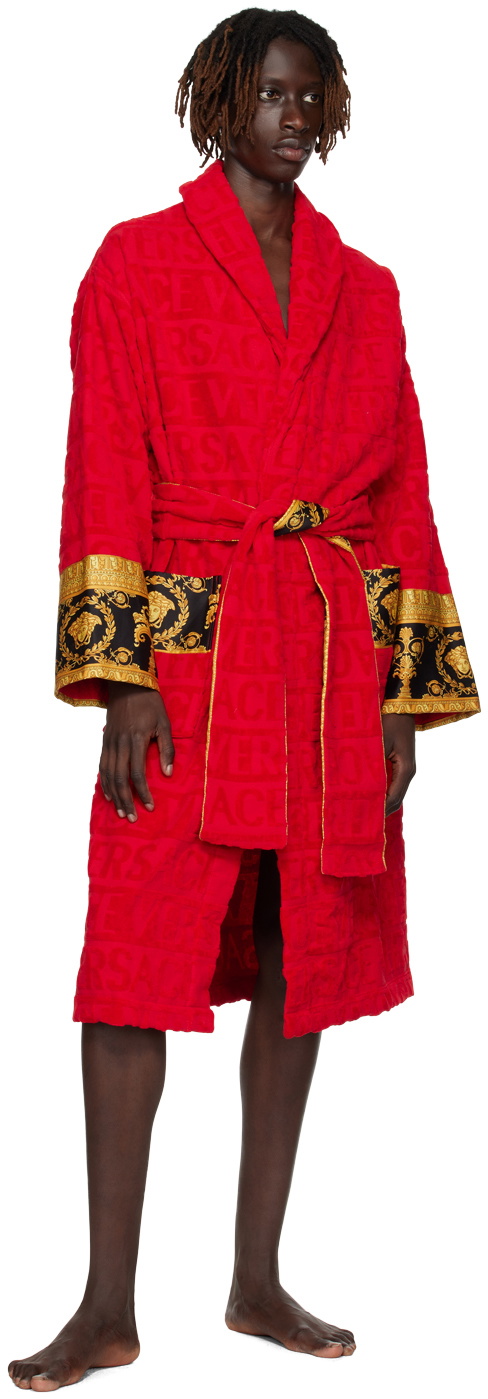 Versace Underwear Red 'I Heart Baroque' Robe Versace Underwear