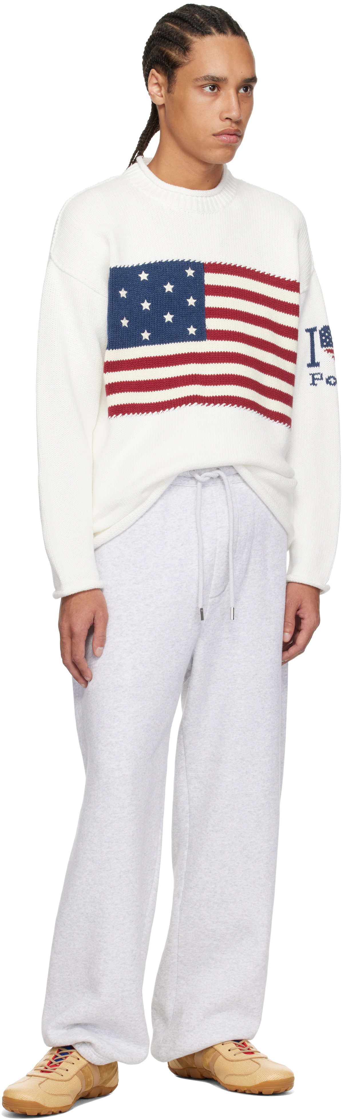 Polo Ralph Lauren White 'The I Heart Polo' Flag Sweater Polo Ralph Lauren