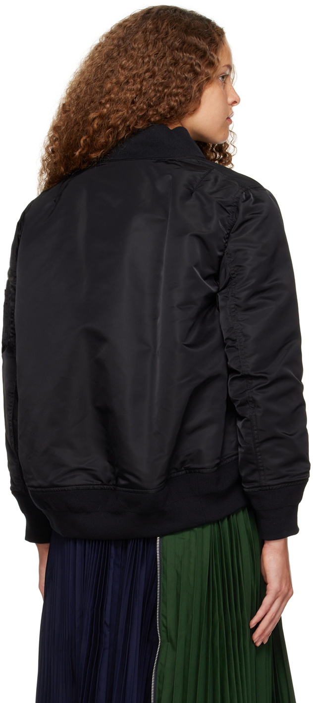 sacai Black Convertible Bomber Jacket Sacai