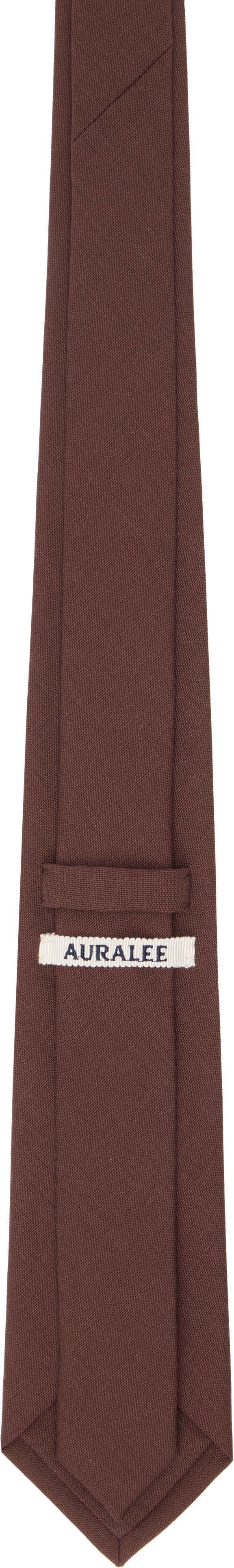 AURALEE Burgundy Wool Kid Mohair Hop Sack Tie Auralee