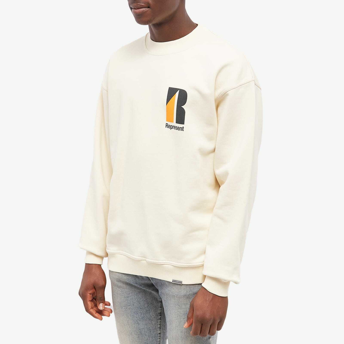 Represent Men's Decade Of Speed Crew in Cream Represent