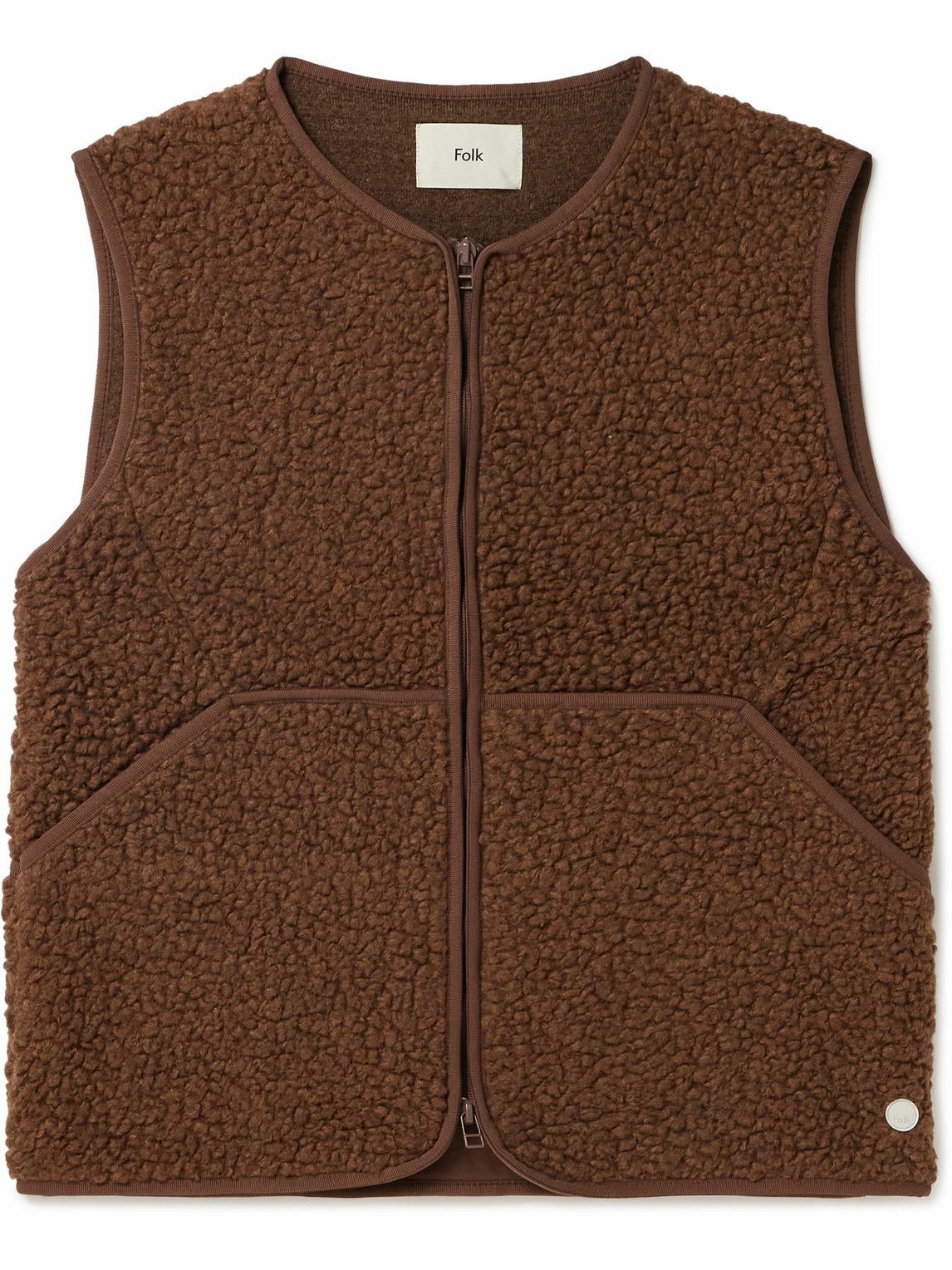 Folk - Puzzle Fleece Gilet - Brown Folk
