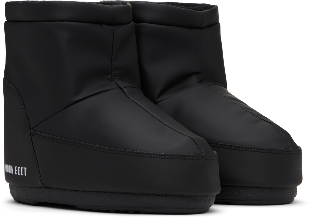 Moon Boot Black No Lace Rubber Boots Moon Boot