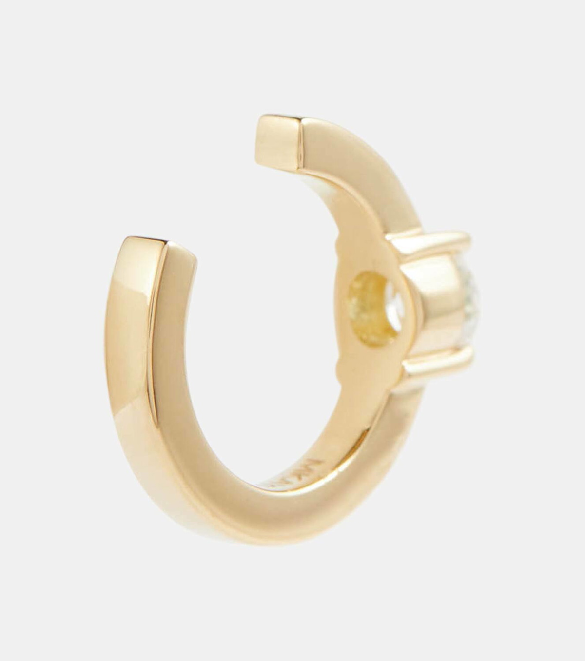 Melissa Kaye Ada 18kt gold single ear cuff with diamond Melissa Kaye