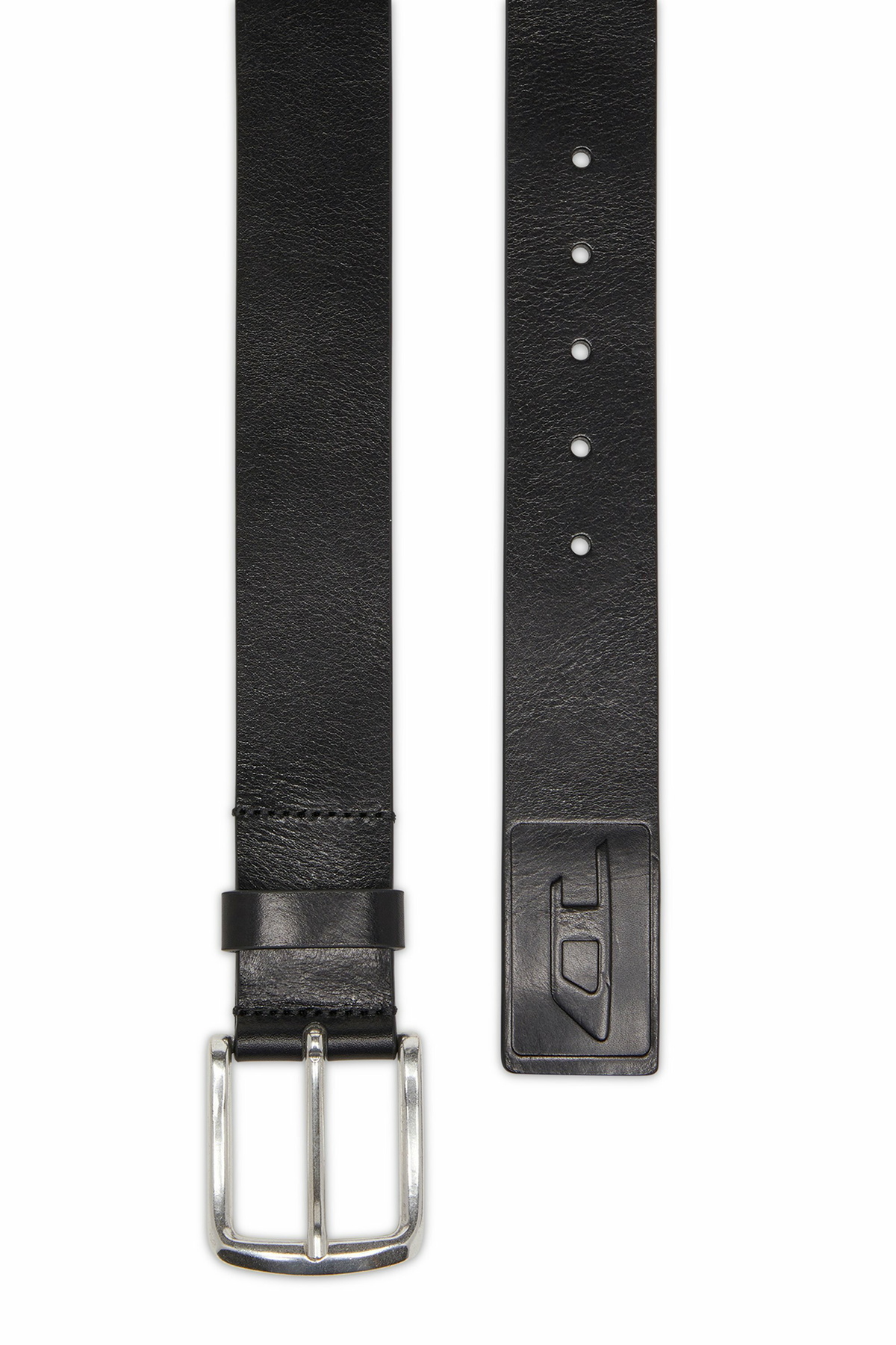 Diesel 4 cm leather belt with engraved logo - Belts Mens in Black Diesel